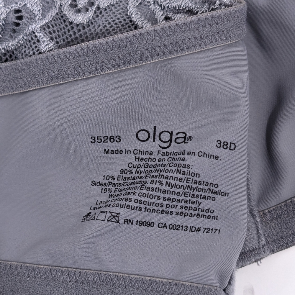 Olga Pretty Lace Full Figure Camisole Bra 38d Women U… - Gem